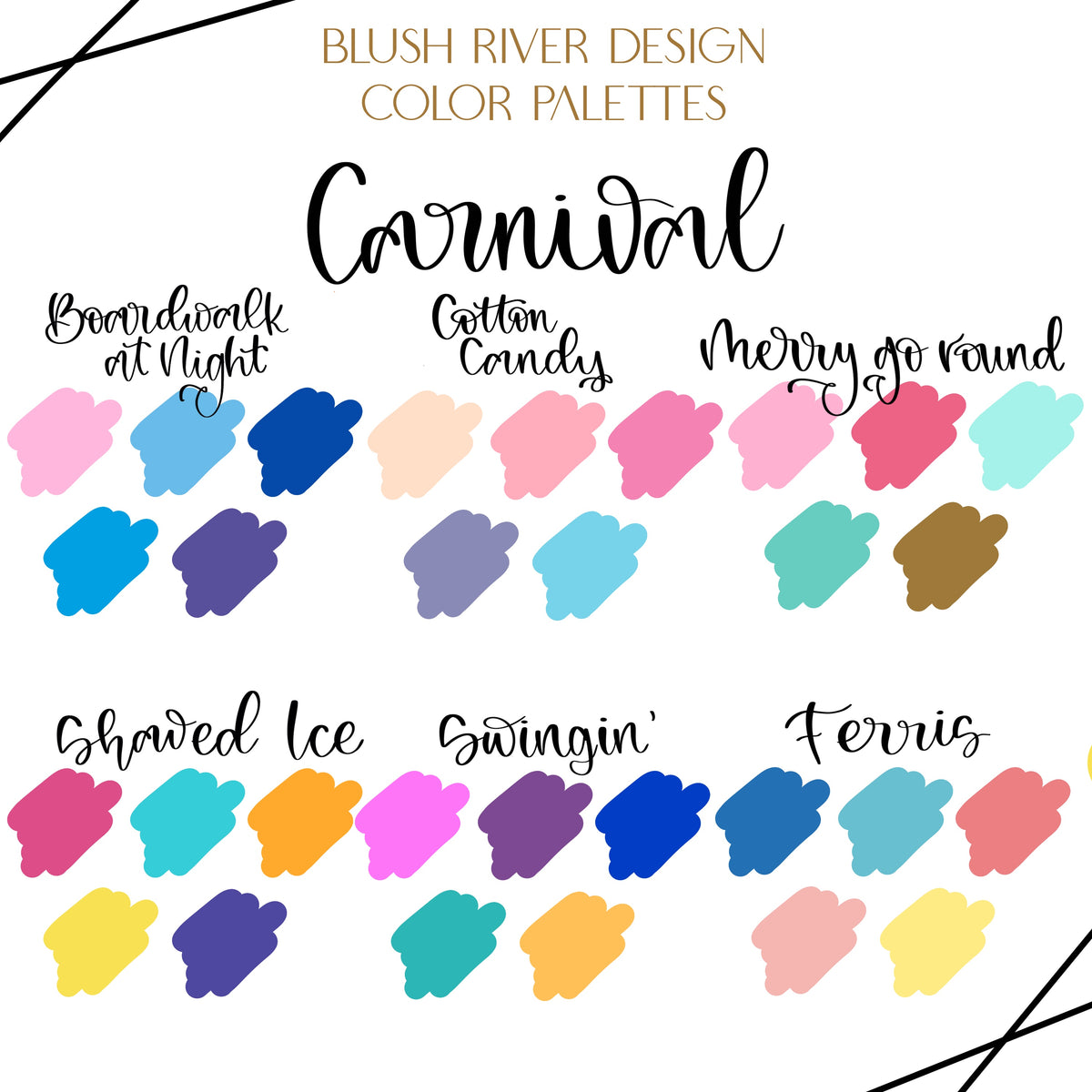 Carnival Procreate Color Palette - 6 Mini Color Palettes Inside – Blush ...