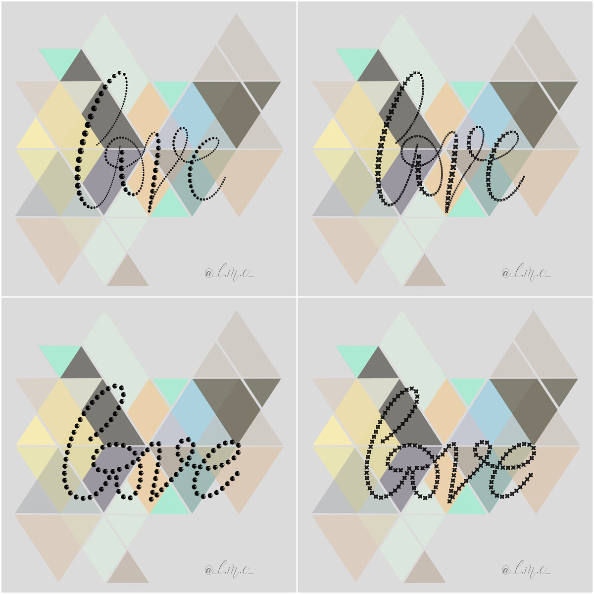 Rhinestone & Cross-stitch Art and Lettering Procreate Brushes – Blush ...