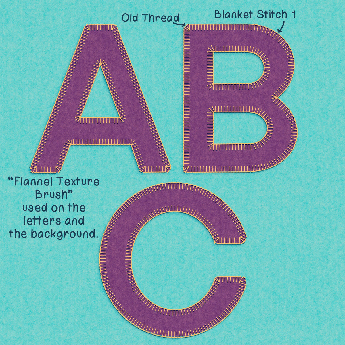 Blanket Stitch Art and Lettering Procreate Brushes – Blush River Design