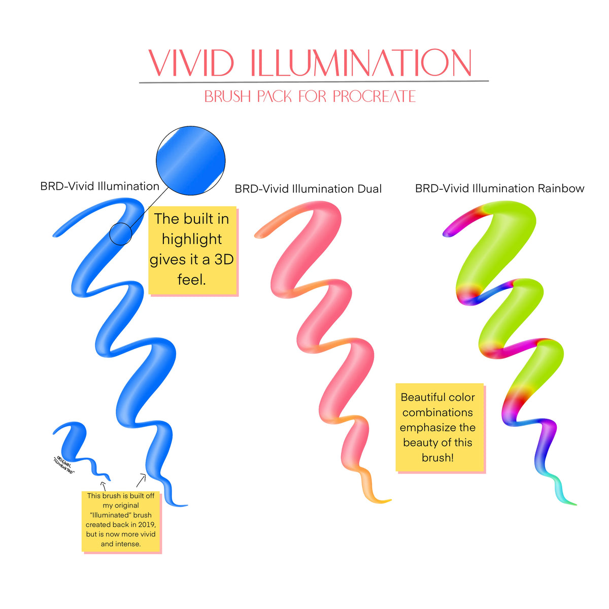 Vivid Illumination Script Procreate Brushes – Blush River Design