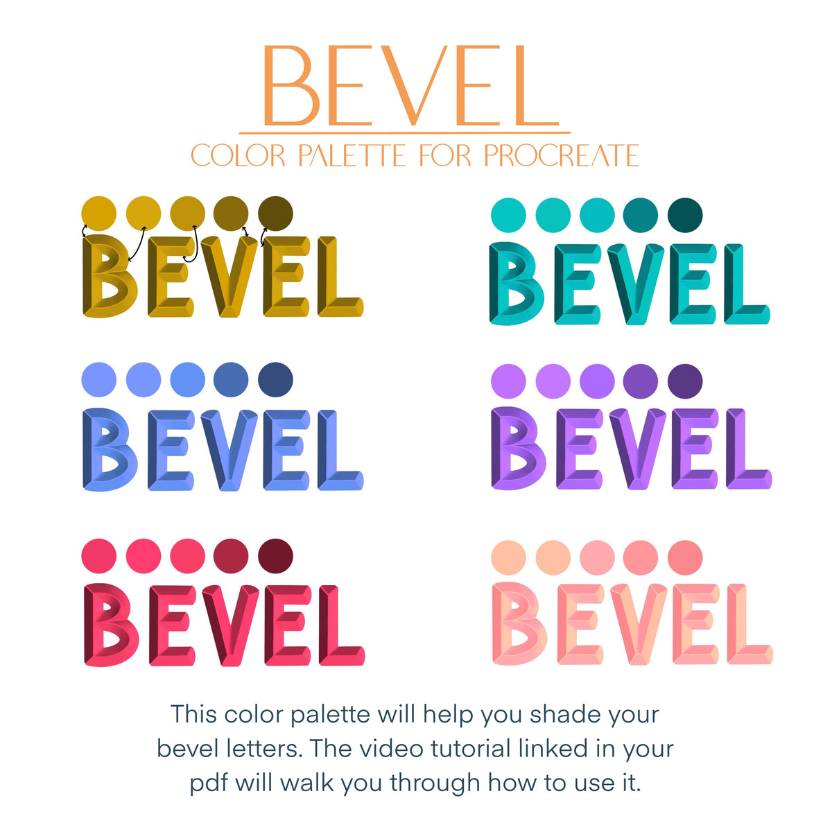 Bevel Lettering Procreate Brush Pack – Blush River Design