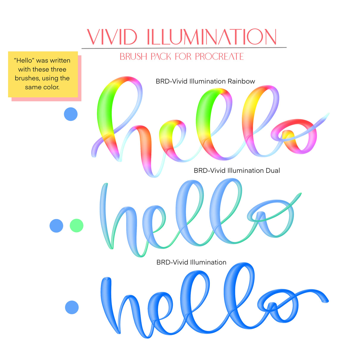Vivid Illumination Script Procreate Brushes – Blush River Design