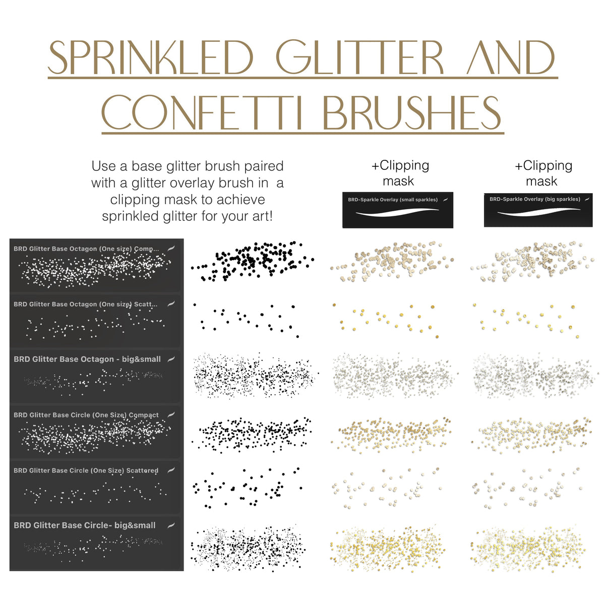Sprinkled Glitter and Confetti Procreate Brush Set – Blush River Design